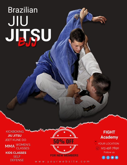 Brazilian Jiu Jitsu flyer Template | PosterMyWall