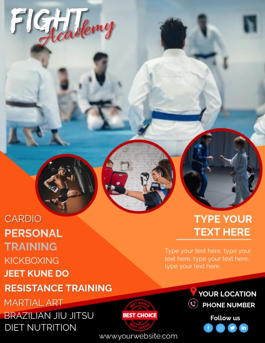 Brazilian jiu jitsu flyer Template | PosterMyWall