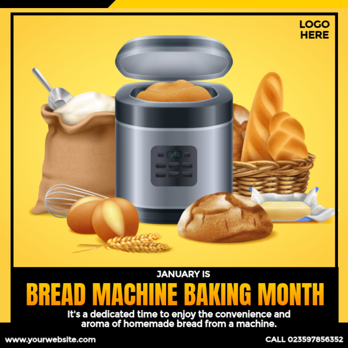 Bread Machine Baking Month Template | PosterMyWall