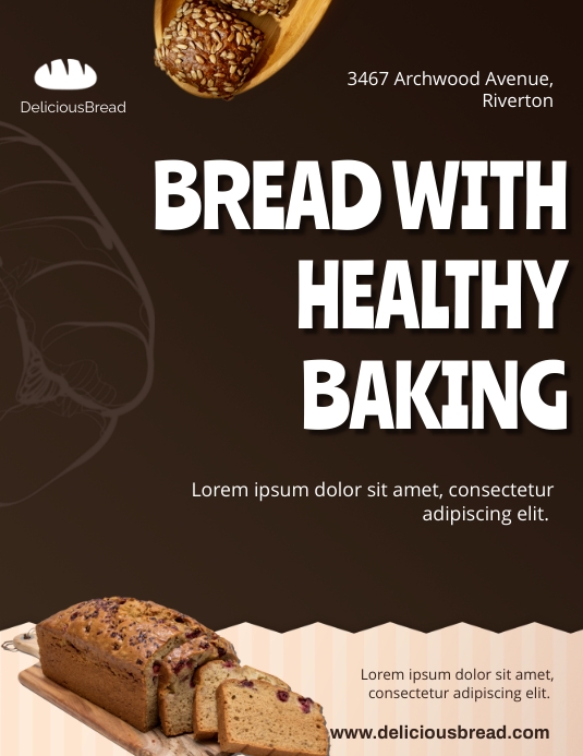 Bread With Healthy Baking Template | PosterMyWall