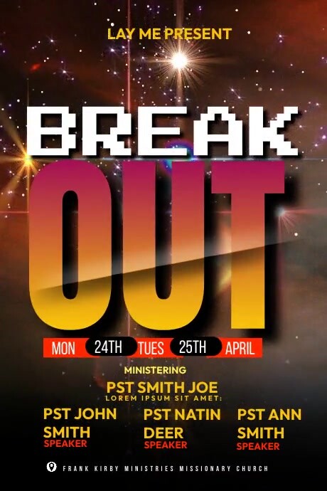 Plantilla de Break Out Church Night | PosterMyWall