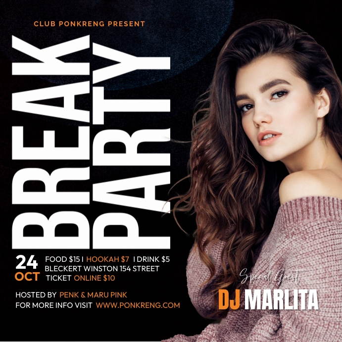 Break Party Ads Template | PosterMyWall