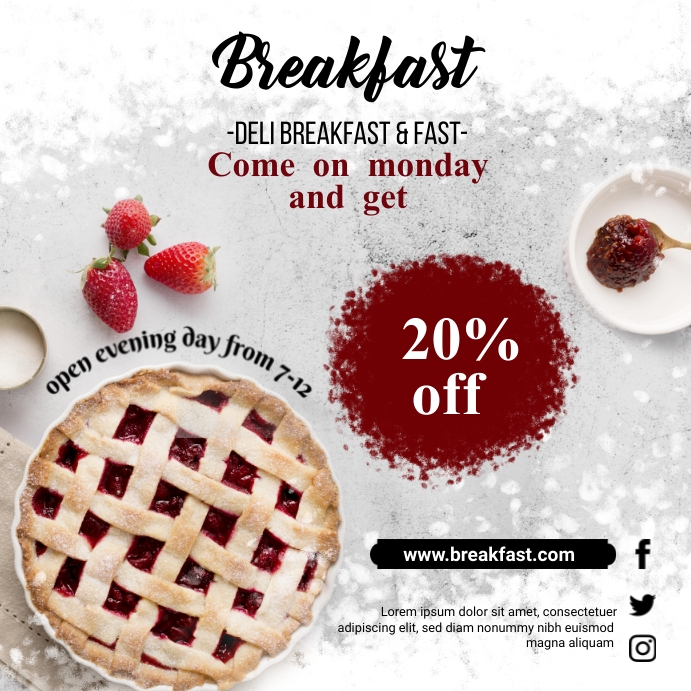 Breakfast AD Template | PosterMyWall