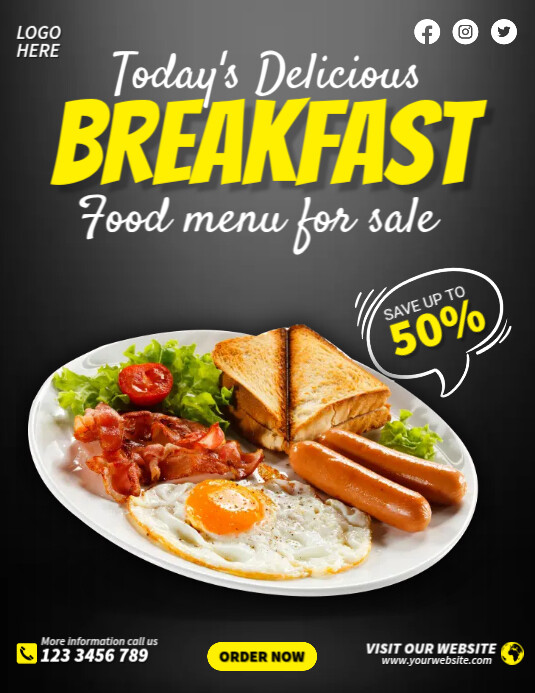 Copy of Breakfast Ads | PosterMyWall