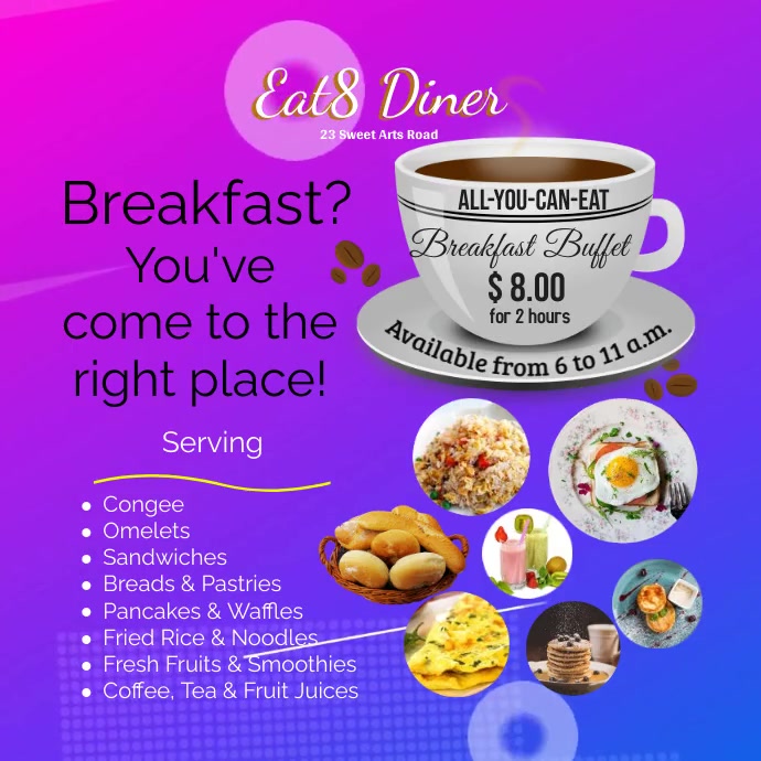 Copy of Breakfast buffet video template | PosterMyWall