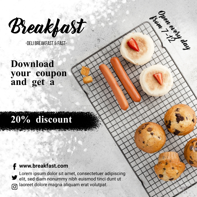 Breakfast Discount AD Template | PosterMyWall
