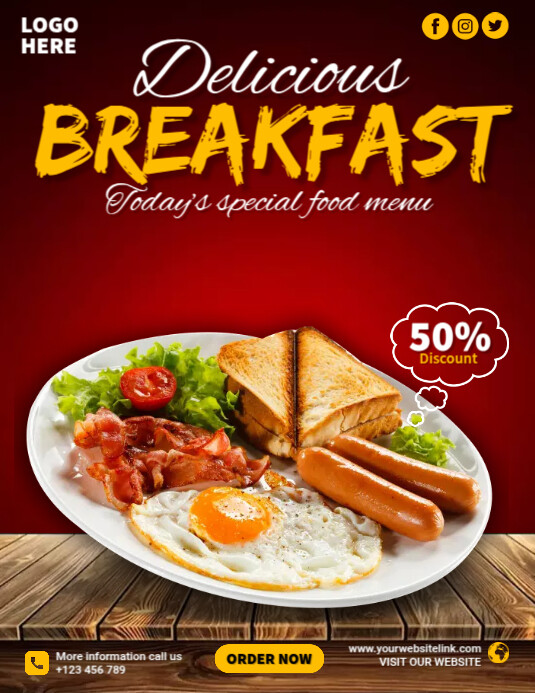 Breakfast Food Ads Template | PosterMyWall