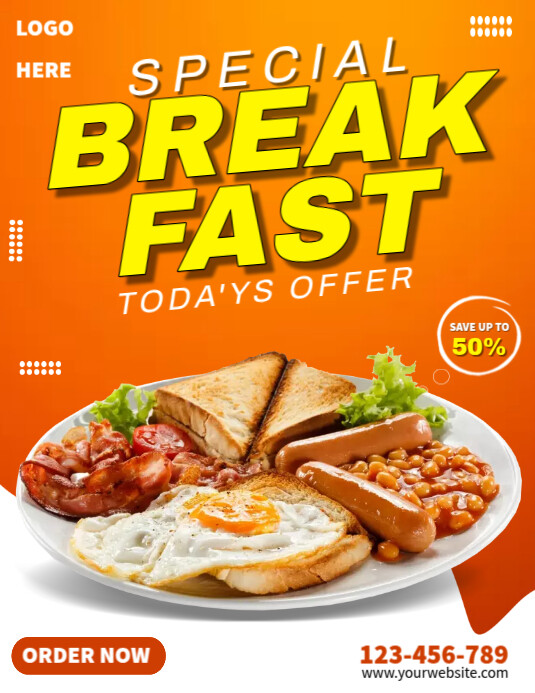 Breakfast Food Ads Template | PosterMyWall