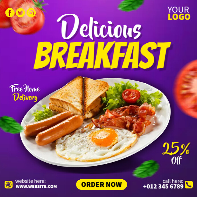 Breakfast Food Ads Template | PosterMyWall