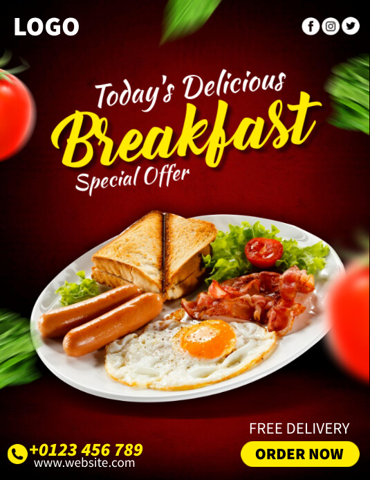 Breakfast Food Ads Template | PosterMyWall