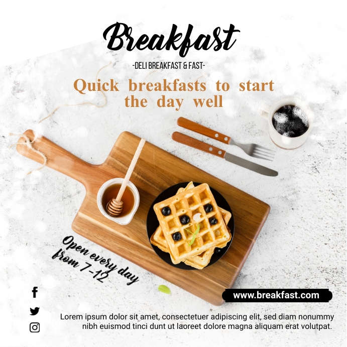 Breakfast Food Menu Template | PosterMyWall