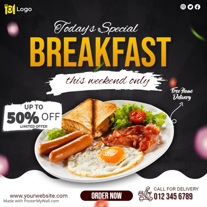 Plantilla de Breakfast Food Menu | PosterMyWall