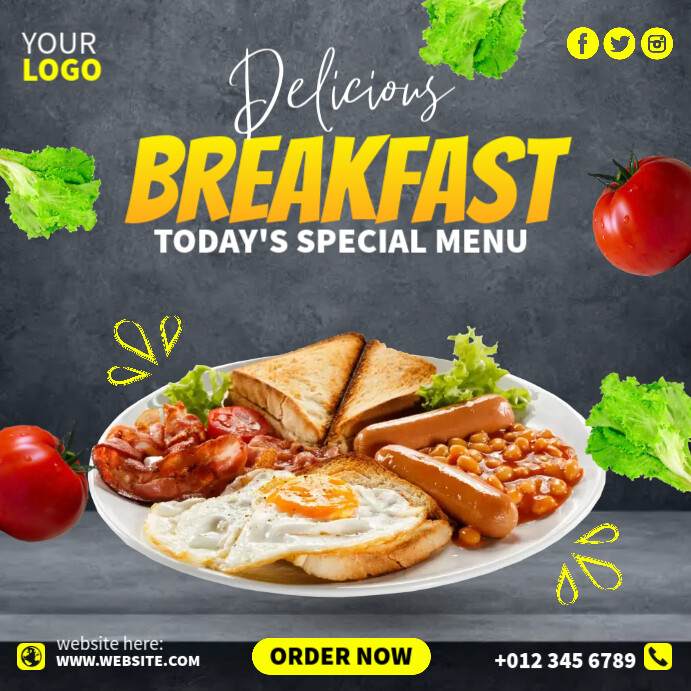 Plantilla de Breakfast Food Menu | PosterMyWall