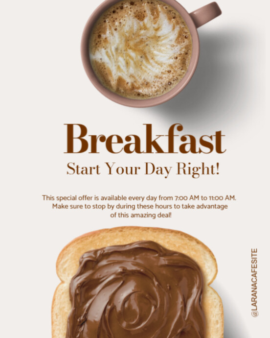 Breakfast Instagram Portrait Template | PosterMyWall