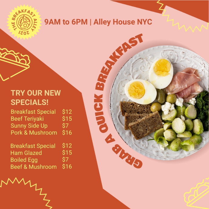 Breakfast Menu AD Template | PosterMyWall