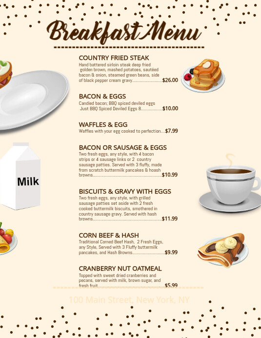 Breakfast Menu Template | PosterMyWall