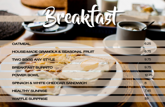 Breakfast Menu Template | PosterMyWall