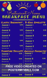 Blue and Gold Menu Template 2 | PosterMyWall