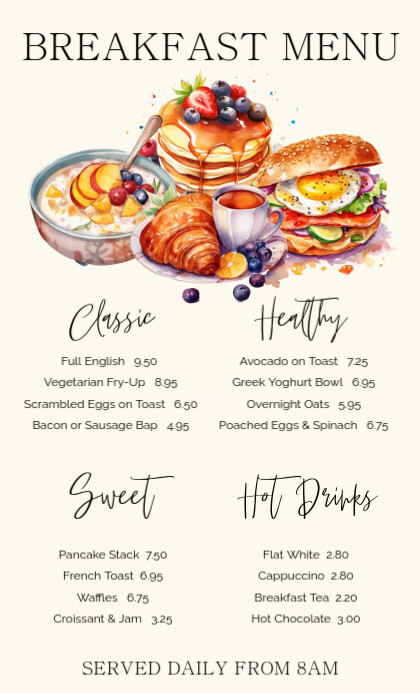 Copy of Breakfast Menu Template - Free Download | PosterMyWall