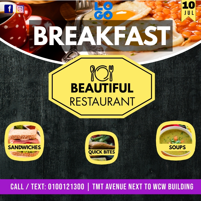 Breakfast poster Template | PosterMyWall