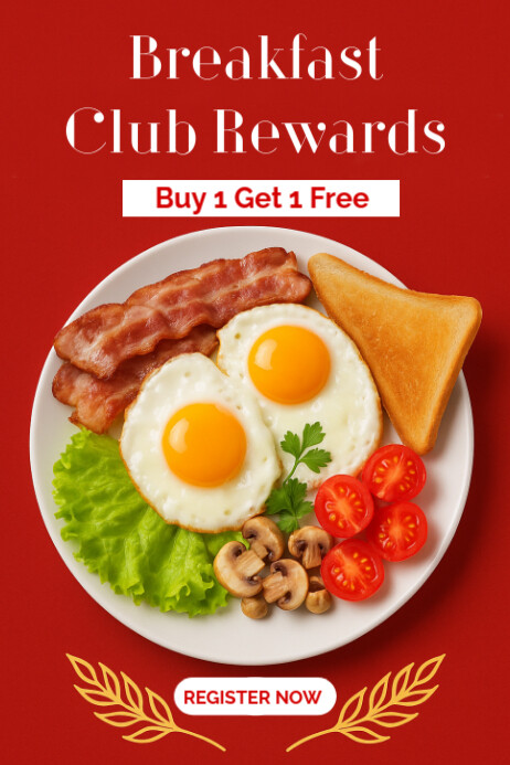 Breakfast Restaurant Ad Poster Template | PosterMyWall