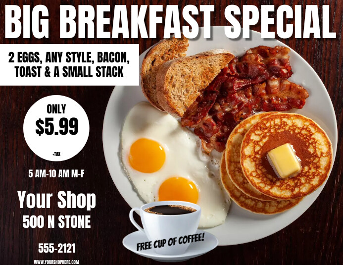 Plantilla de BREAKFAST SPECIAL FLYER | PosterMyWall