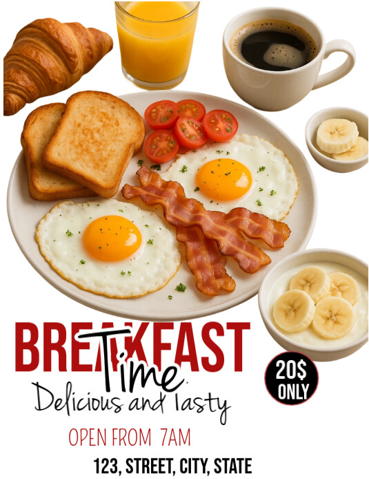 Copy of Breakfast Time Flyer (us Letter) | PosterMyWall