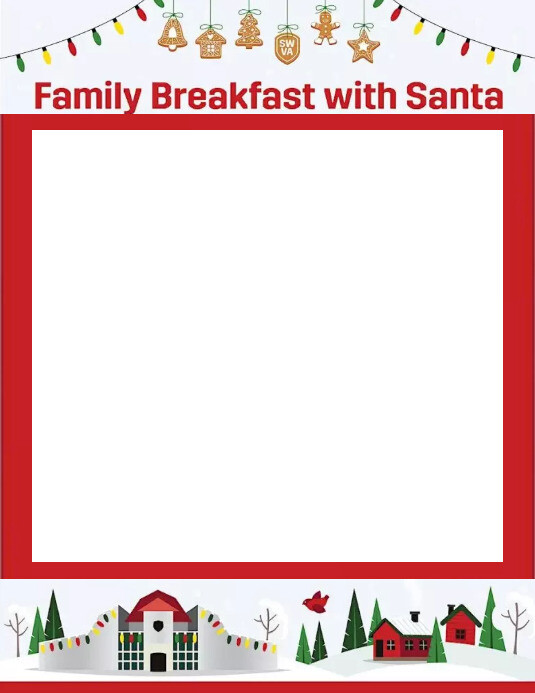 Breakfast with Santa Christmas Photo Frame Template for Photobooth ...