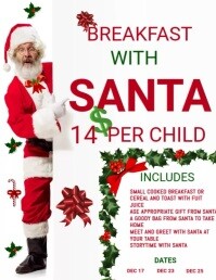 Breakfast with santa flyer poster template | PosterMyWall