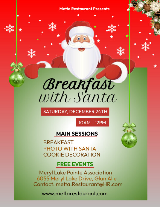 Breakfast with Santa Template | PosterMyWall
