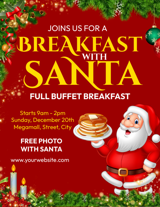 Breakfast with Santa Template | PosterMyWall