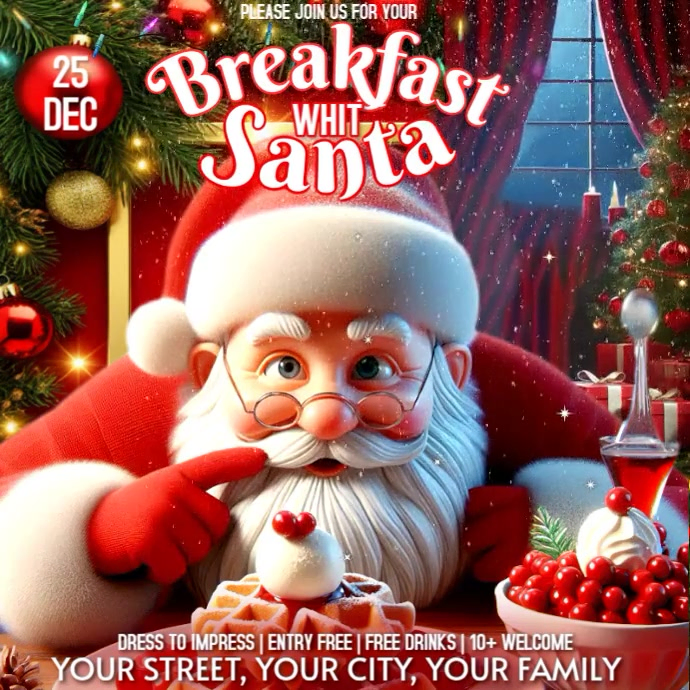 Copy of Breakfast With Santa | PosterMyWall