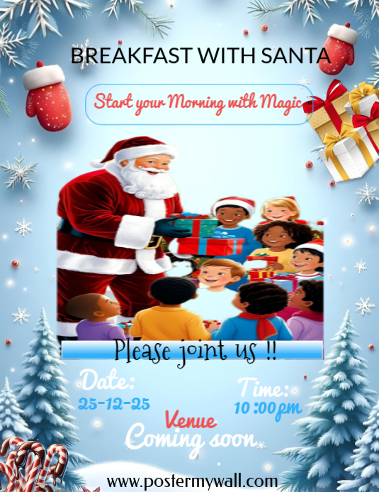 Breakfast with santa Template | PosterMyWall