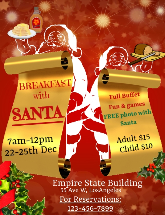 Breakfast with Santa Template | PosterMyWall