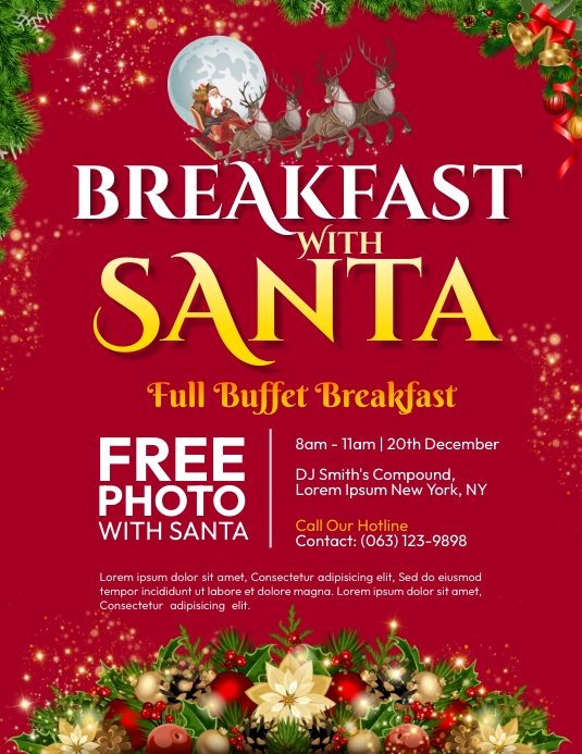 Breakfast with Santa Template | PosterMyWall
