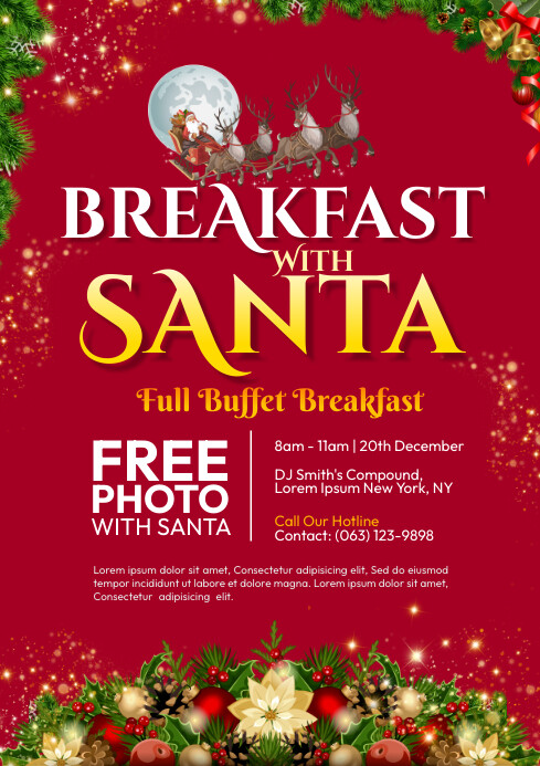 Breakfast with Santa Template | PosterMyWall