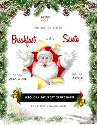 Breakfast with santa flyer poster template | PosterMyWall