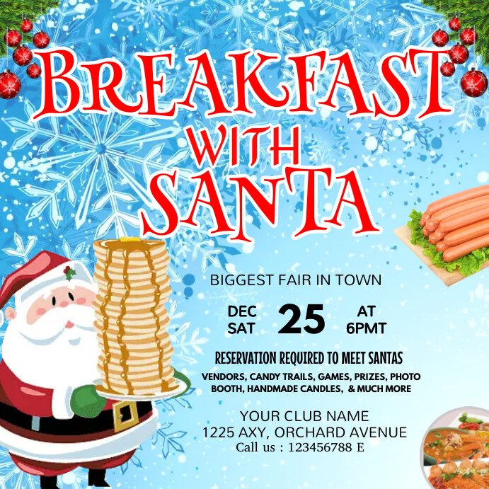 Breakfast With Santa flyer Template | PosterMyWall