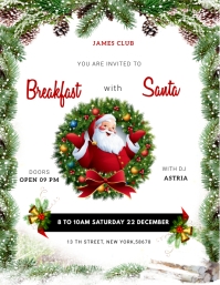 Breakfast with santa flyer poster template | PosterMyWall