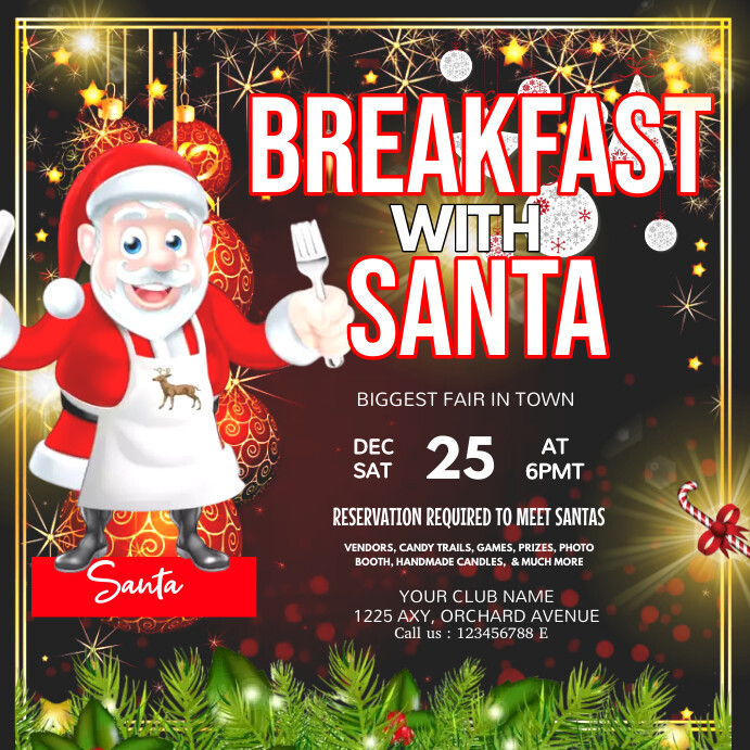 Breakfast With Santa flyer Template | PosterMyWall