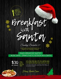 Breakfast with santa flyer poster template | PosterMyWall