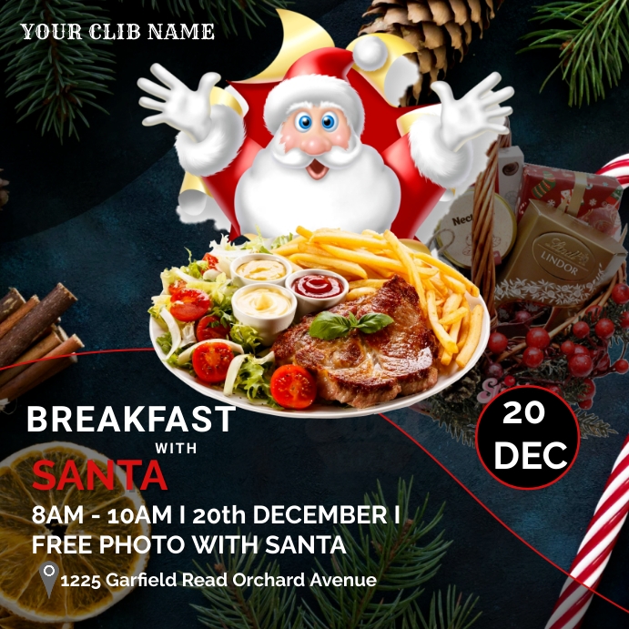 Copy of Breakfast With Santa Flyer Template 10 | PosterMyWall