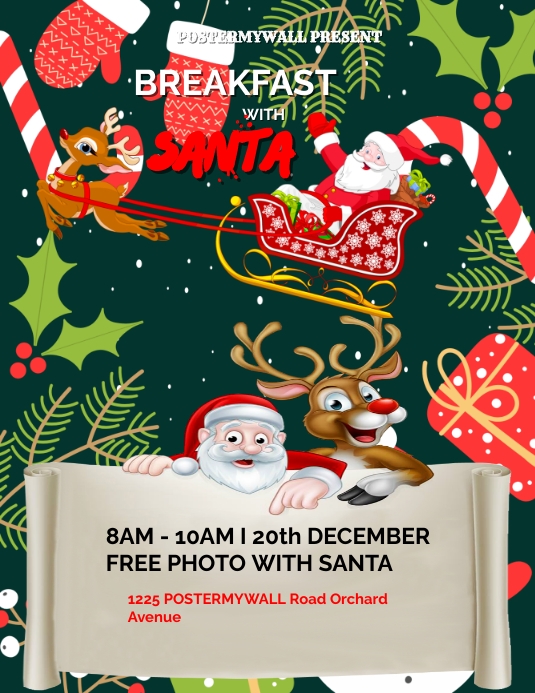 Copy of Breakfast With Santa Flyer Template 8 | PosterMyWall