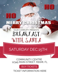 Breakfast with santa flyer poster template | PosterMyWall