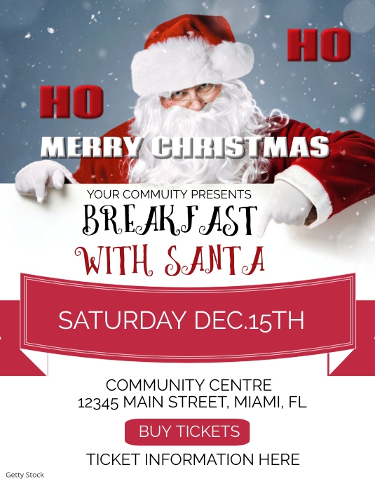 Breakfast with Santa Flyer Template | PosterMyWall
