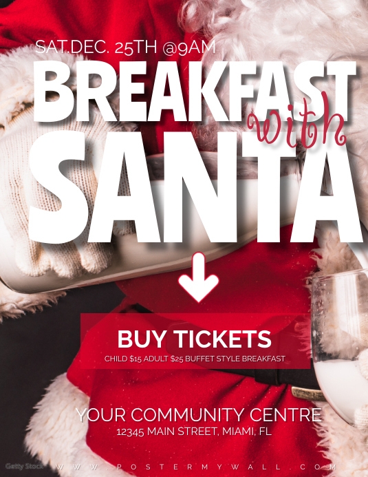 Copy of Breakfast with Santa Flyer Templates | PosterMyWall