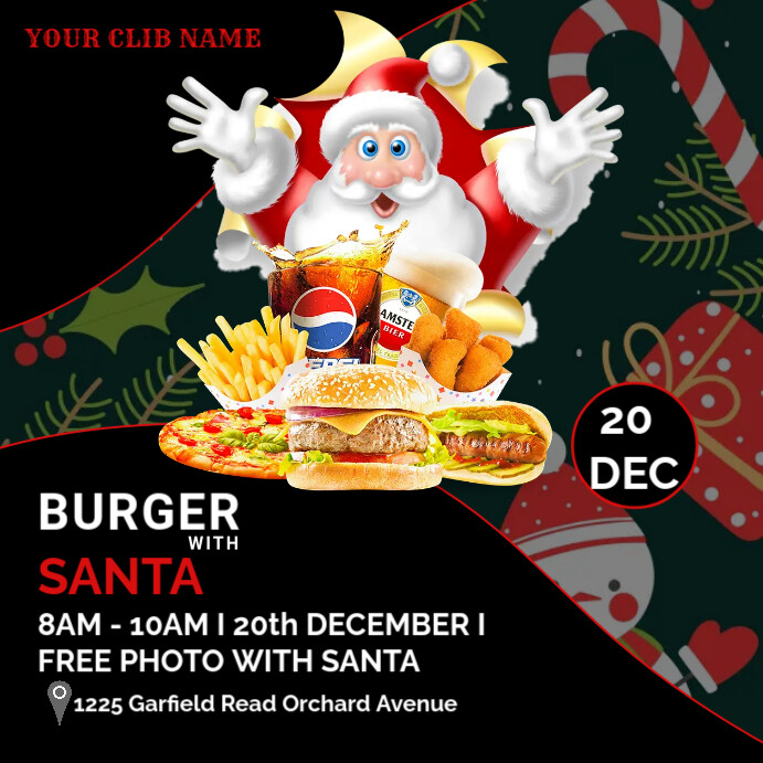 Plantilla de Breakfast With Santa flyers 3 | PosterMyWall