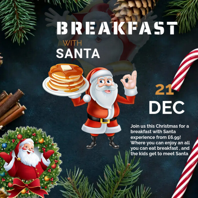 Breakfast With Santa flyers Template | PosterMyWall
