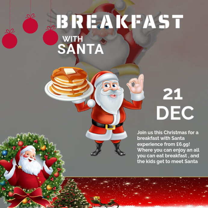 Breakfast With Santa flyers Template | PosterMyWall