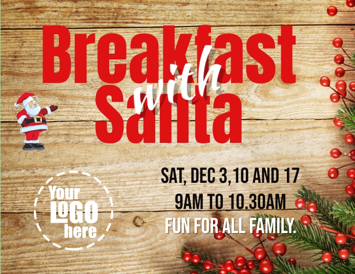 Breakfast with Santa flyers for restaurants Template | PosterMyWall